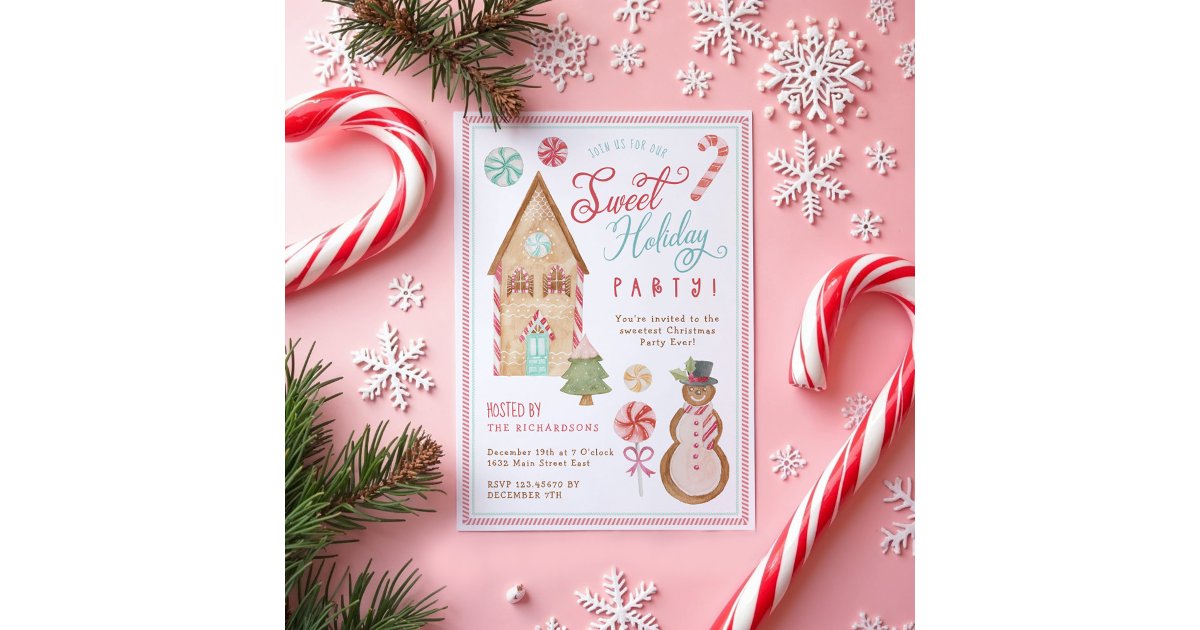 Gingerbread House Sweet Holiday Party Christmas Invitation | Zazzle