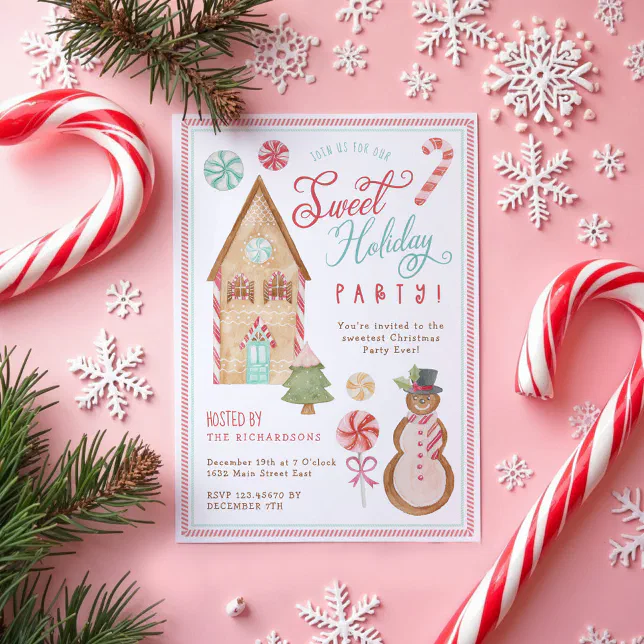 Gingerbread House Sweet Holiday Party Christmas Invitation | Zazzle