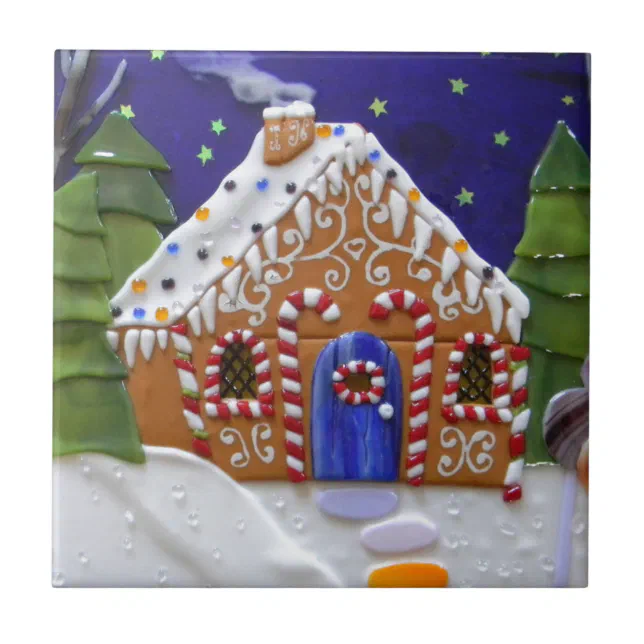 Gingerbread House Tile | Zazzle