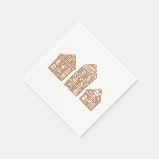 Gingerbread House Village Illustration Napkins | Zazzle