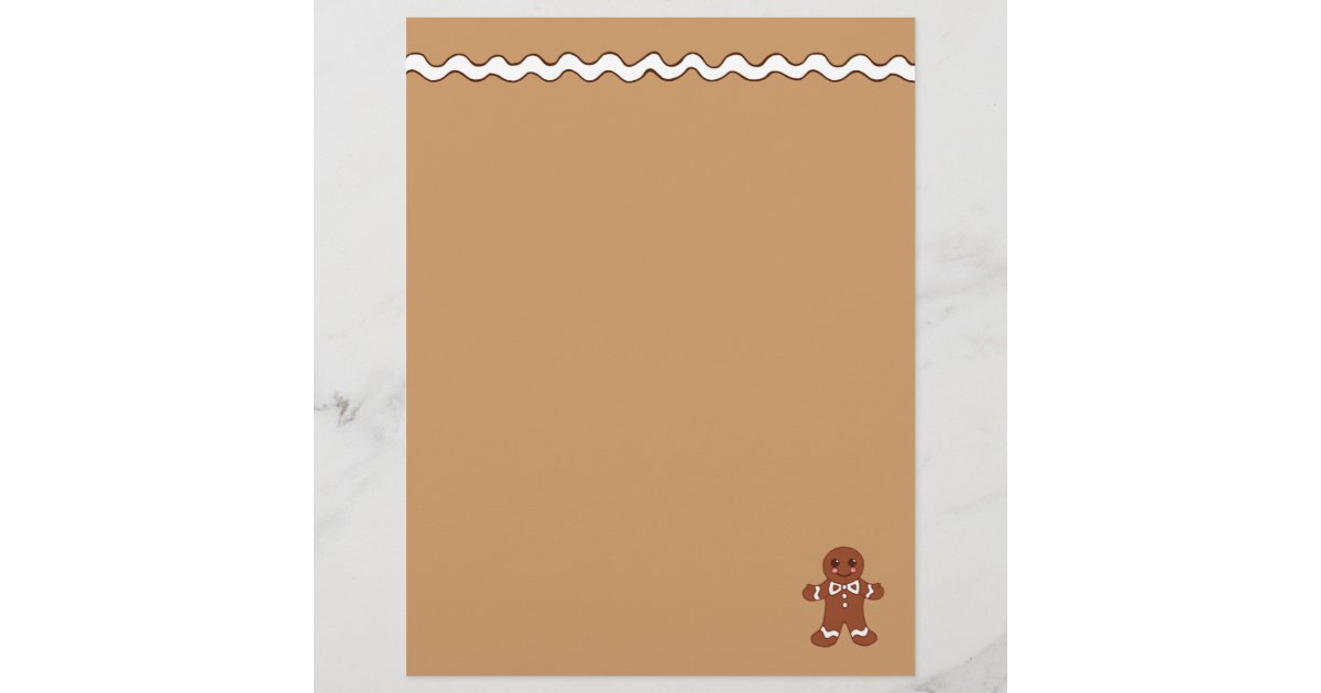 Gingerbread Letterhead Paper | Zazzle