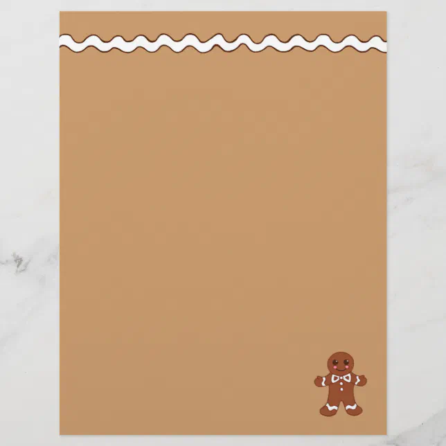 Gingerbread Letterhead Paper | Zazzle