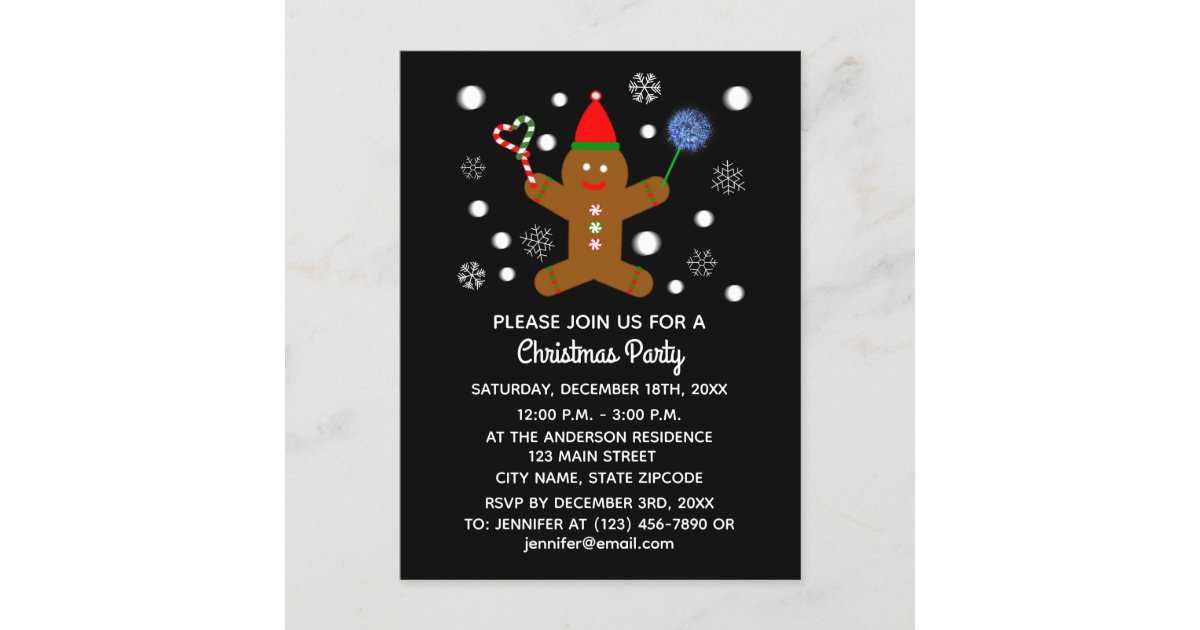 Gingerbread Man #2 Invitation Postcard | Zazzle