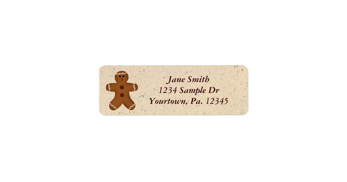 Gingerbread Man Address Label | Zazzle