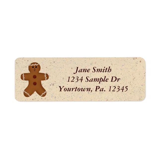 Gingerbread Man Address Label | Zazzle