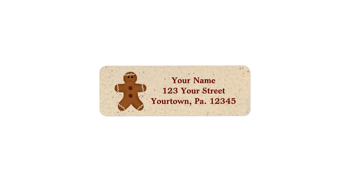 Gingerbread Man Address Label | Zazzle