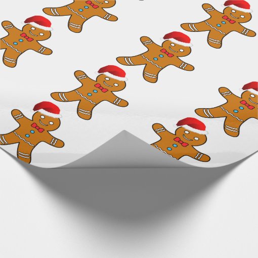 Gingerbread man at Christmas Wrapping Paper | Zazzle