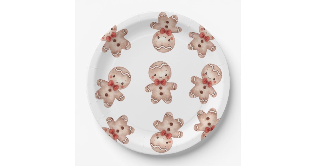 Gingerbread Man Baby Shower Paper Plates | Zazzle