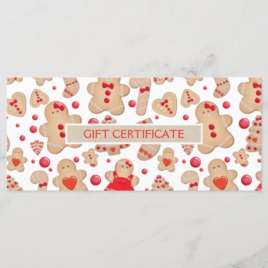 Gingerbread Man Baked Cookies Gift Certificate | Zazzle.com