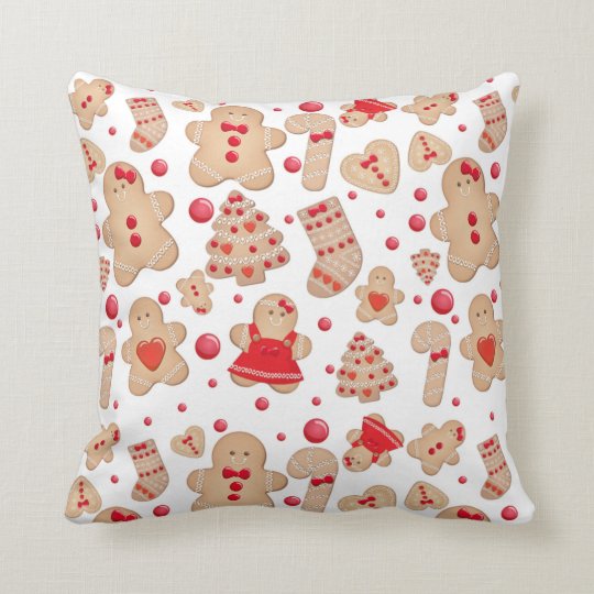 Gingerbread Man Baked Cookies Rustic Whimsical Throw Pillow | Zazzle.com