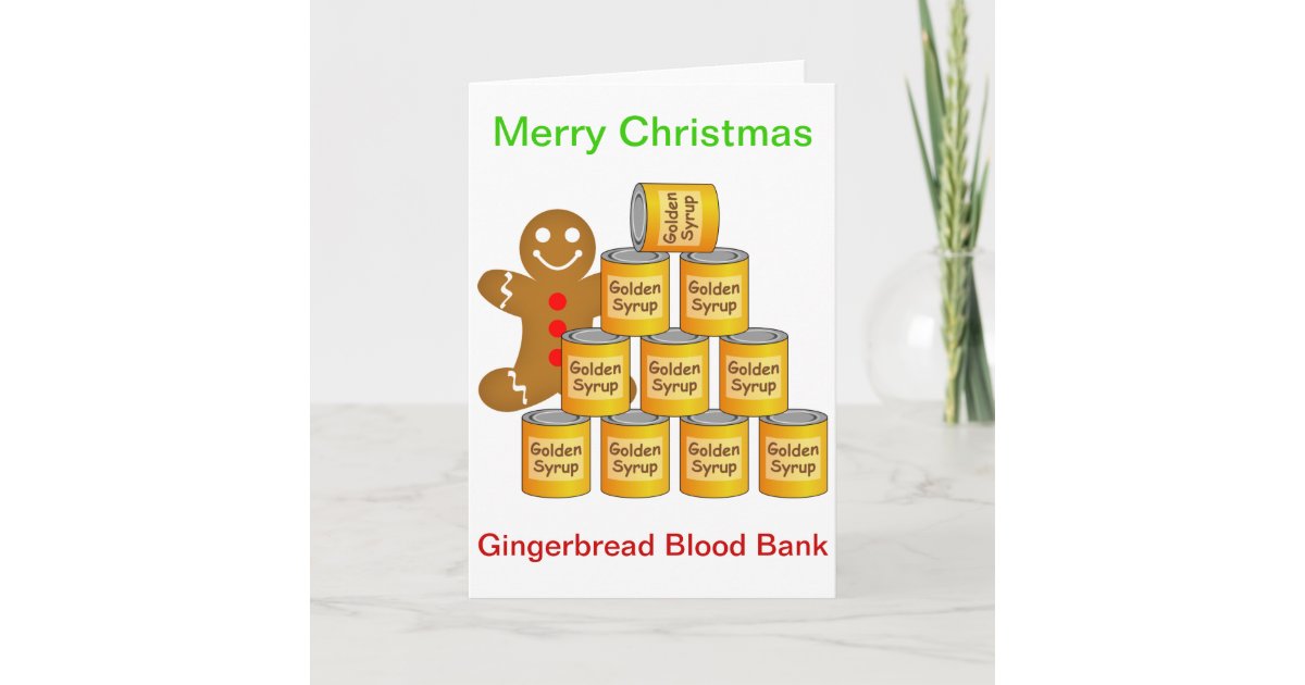 Gingerbread Man Blood bank Holiday Card | Zazzle