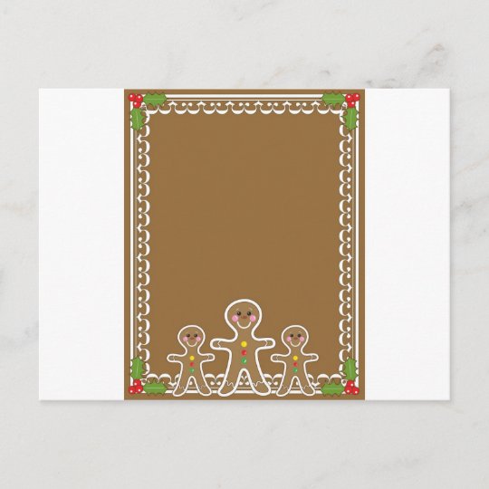 Gingerbread Man Border Postcard | Zazzle.com