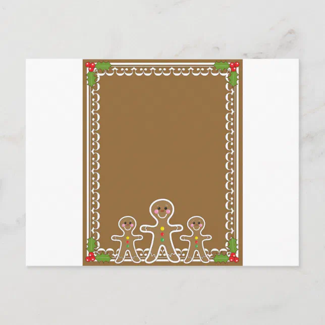 Gingerbread Man Border Postcard | Zazzle