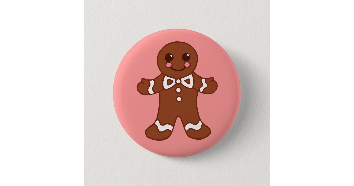 Gingerbread Man Button | Zazzle