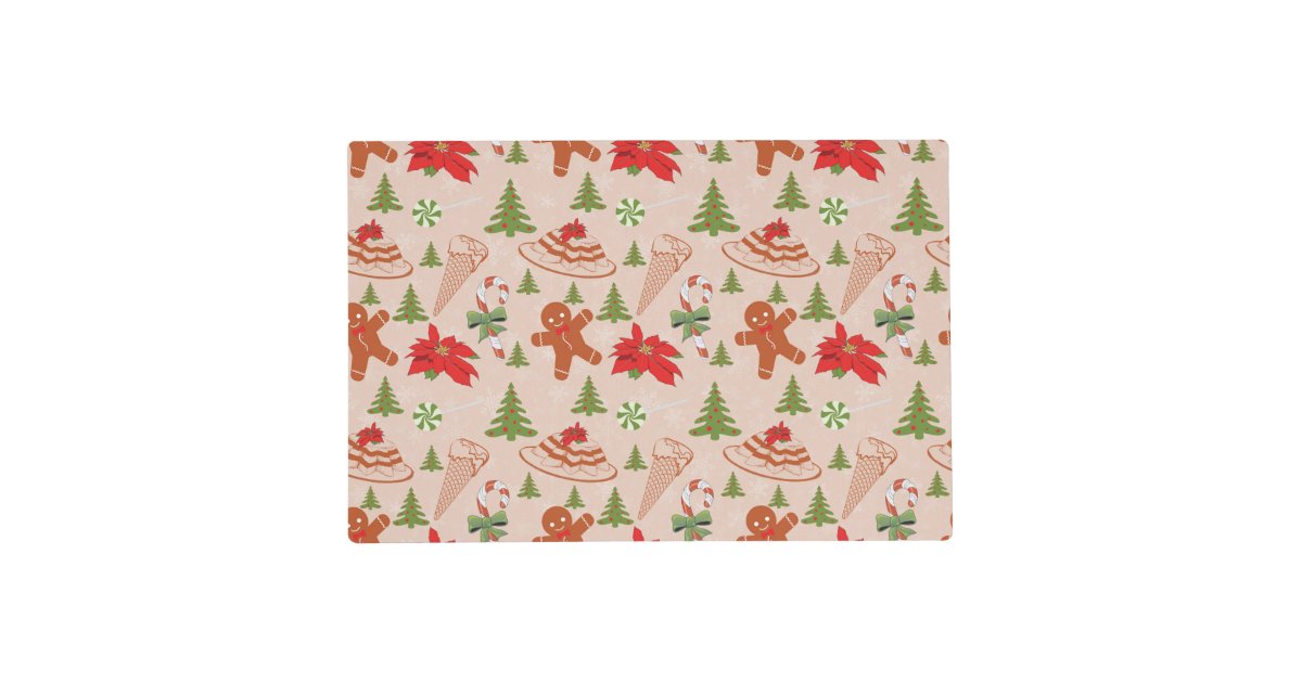 Gingerbread Man,Candy mints and ice cream Placemat | Zazzle