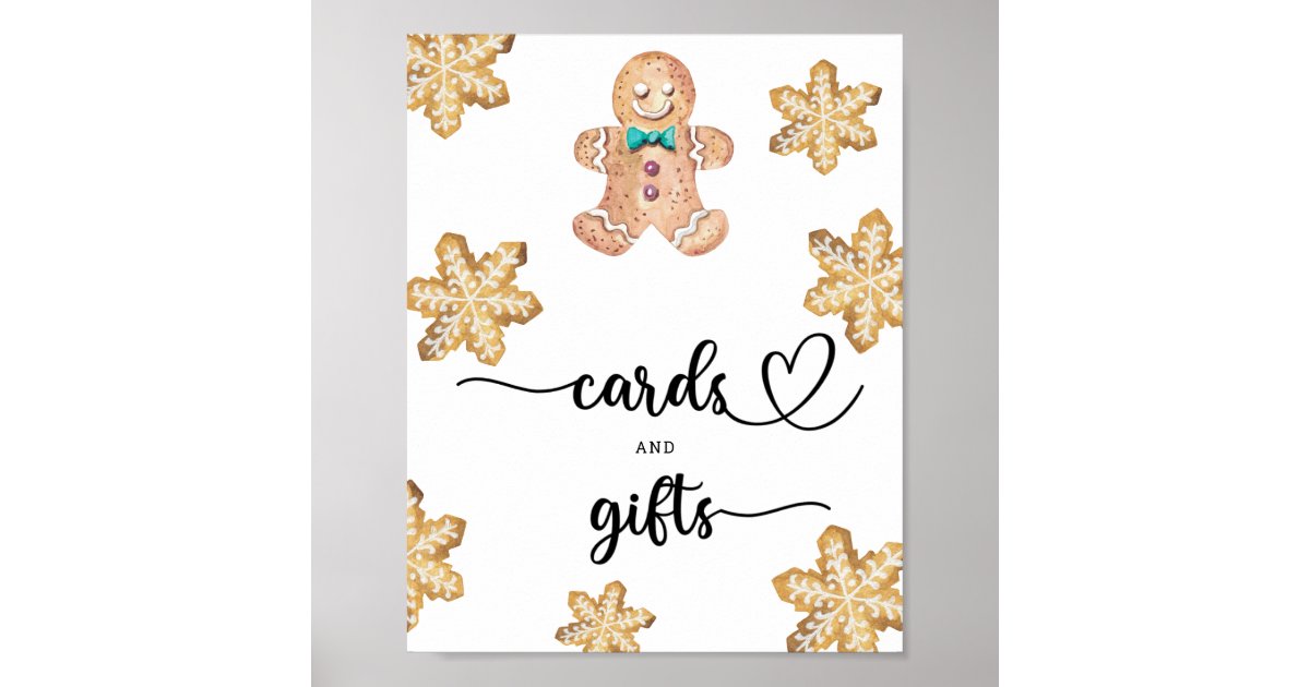 Gingerbread man - cards and gifts baby shower poster | Zazzle