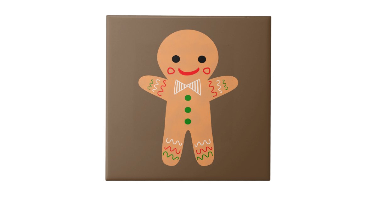 Gingerbread Man Ceramic Tile | Zazzle