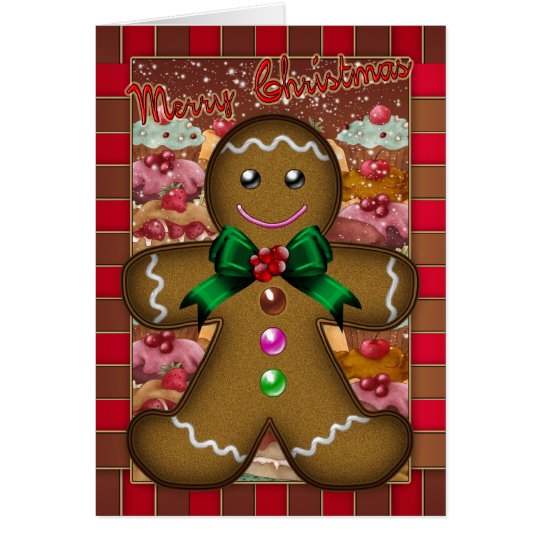 Gingerbread Man Christmas Card - Merry Christmas | Zazzle.com