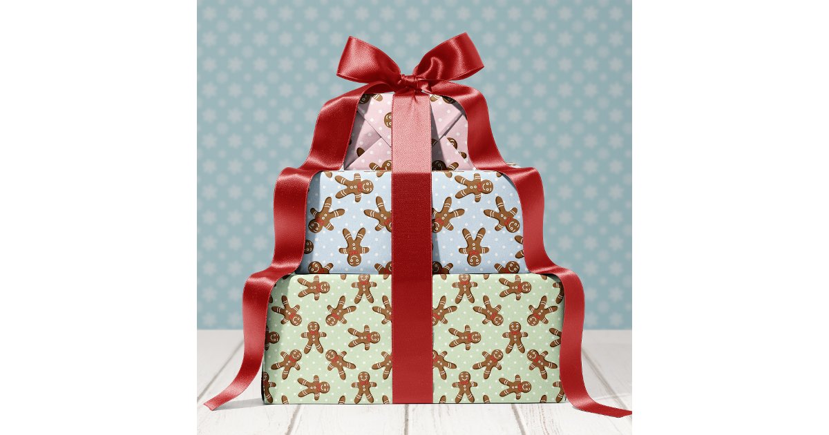 Gingerbread Man Christmas Cookie Wrapping Paper Sheets | Zazzle