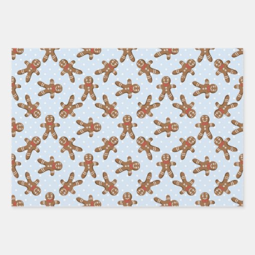 Gingerbread Man Christmas Cookie Wrapping Paper Sheets | Zazzle