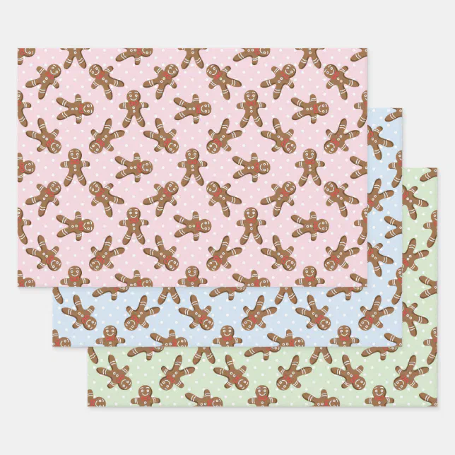 Gingerbread Man Christmas Cookie Wrapping Paper Sheets | Zazzle