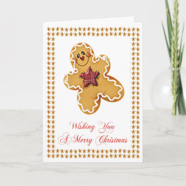 Gingerbread Man Christmas Greeting Card | Zazzle