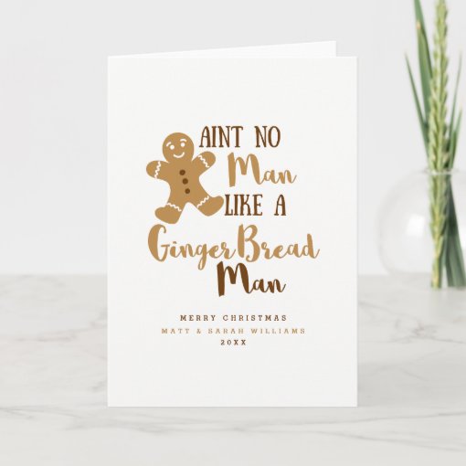 Gingerbread Man Christmas Holiday Card | Zazzle