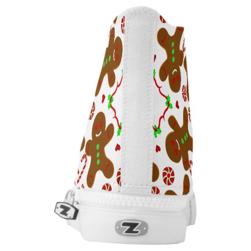 Gingerbread man Christmas personalizable High-Top Sneakers | Zazzle