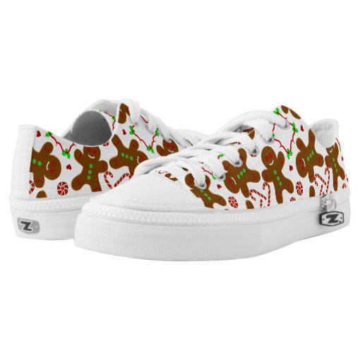 Gingerbread man Christmas personalizable Low-Top Sneakers | Zazzle