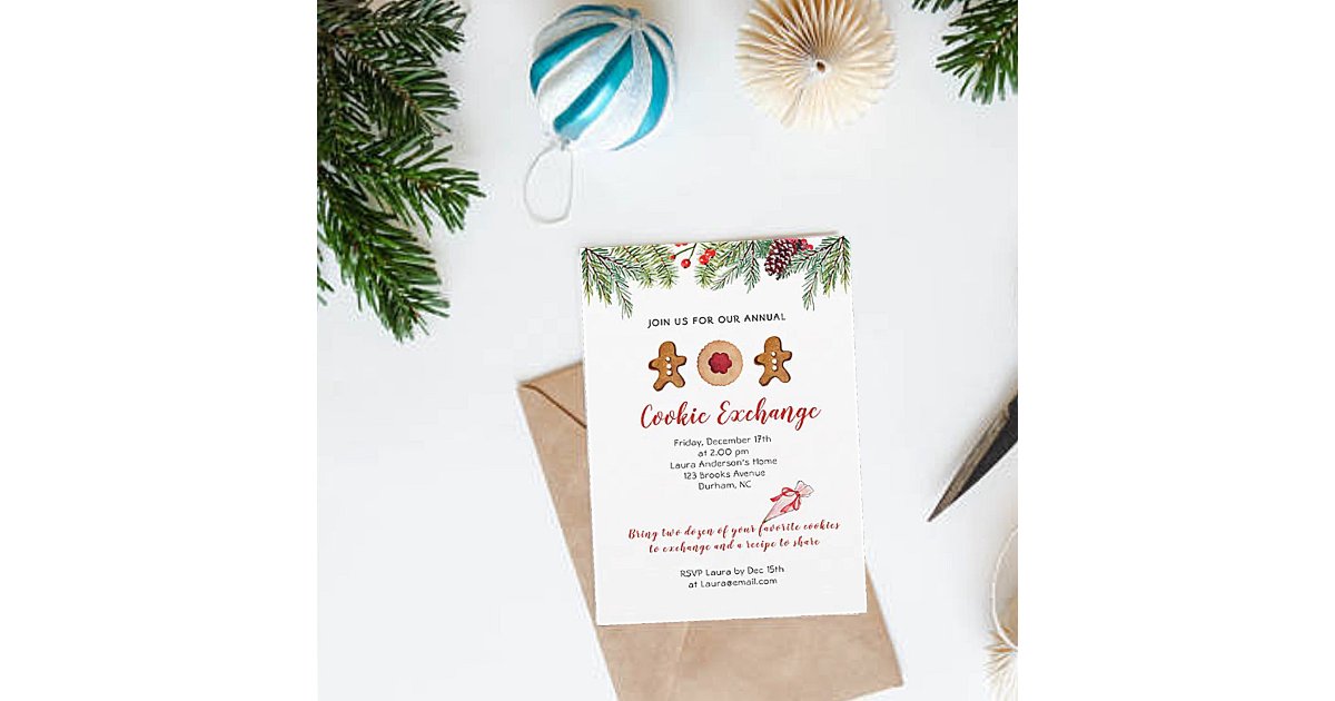 Gingerbread man Cookie Exchange party invitation | Zazzle