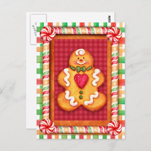 Gingerbread Man Cookie Postcard | Zazzle