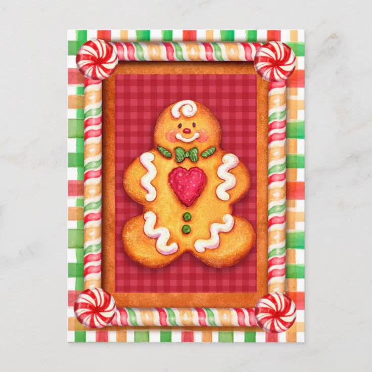 Gingerbread Man Cookie Postcard | Zazzle