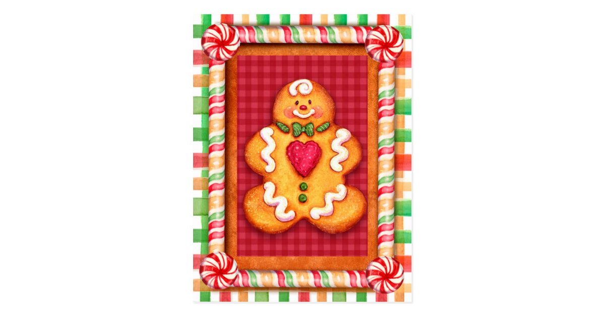 Gingerbread Man Cookie Postcard | Zazzle.com