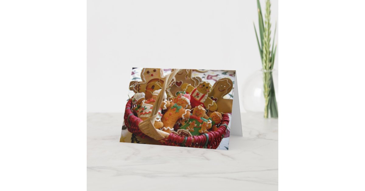 gingerbread man cookies greeting card | Zazzle