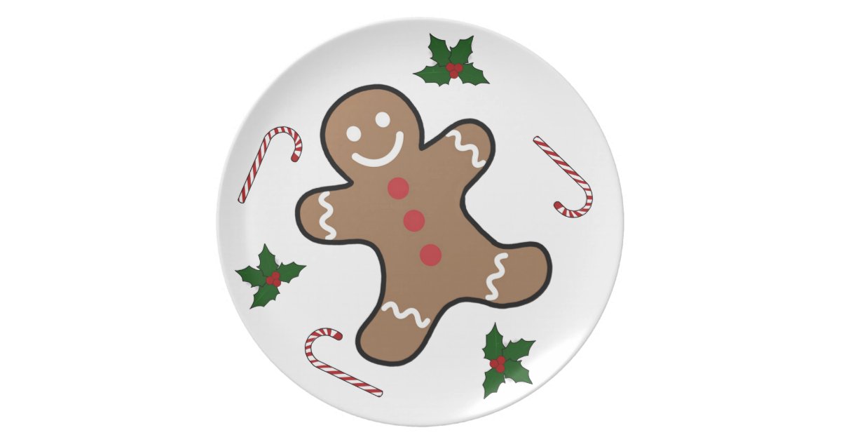 Gingerbread man dinner plate | Zazzle