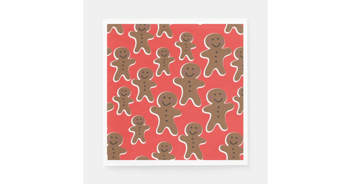 GINGERBREAD MAN GATHERING PAPER NAPKINS | Zazzle