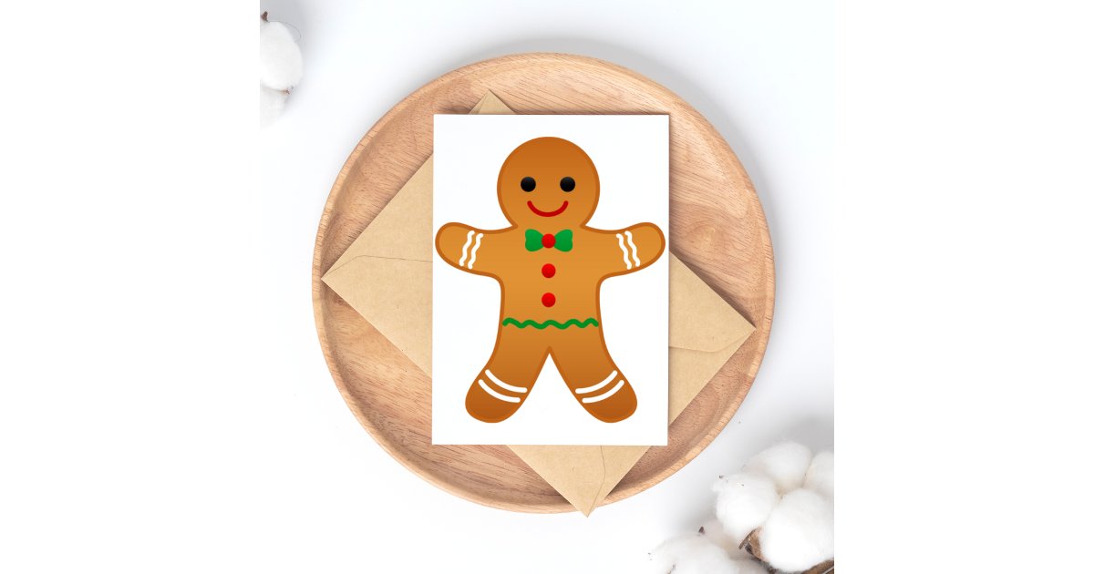 Gingerbread Man - Happy Holidays Postcard | Zazzle