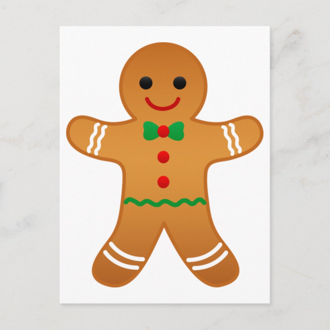 Gingerbread Man - Happy Holidays Postcard | Zazzle