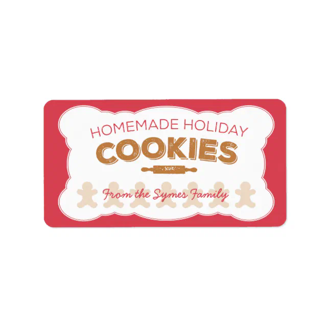 Gingerbread Man Holiday Cookies Label | Zazzle