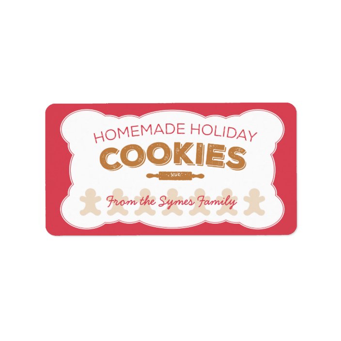 Gingerbread Man Holiday Cookies Label | Zazzle.com