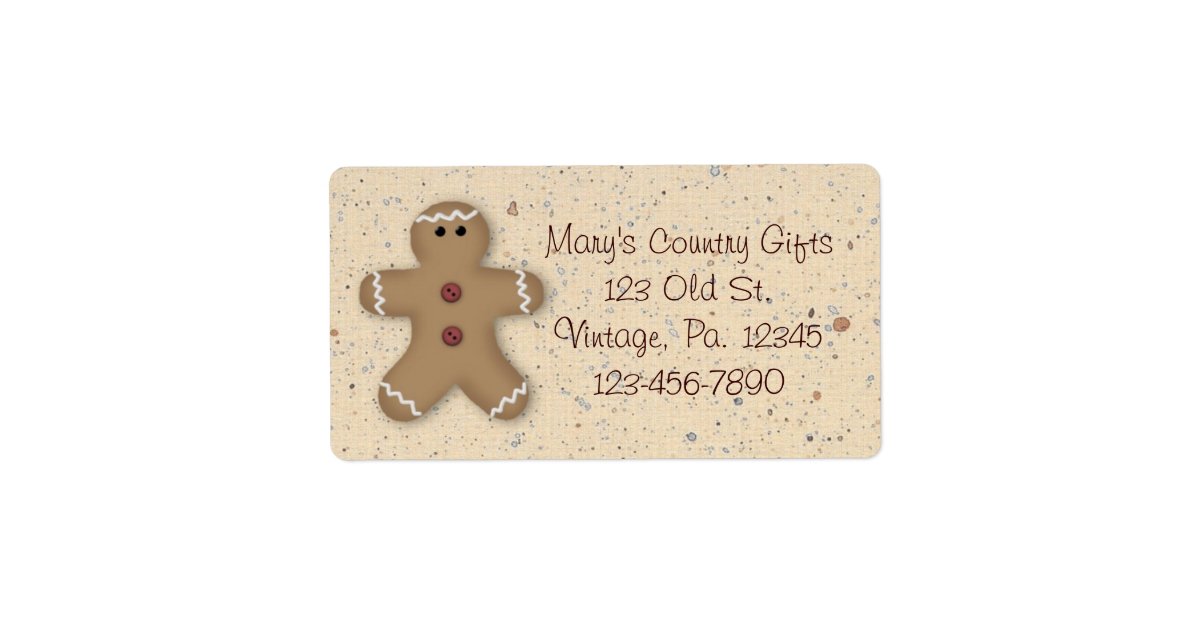 Gingerbread Man Holiday Label | Zazzle