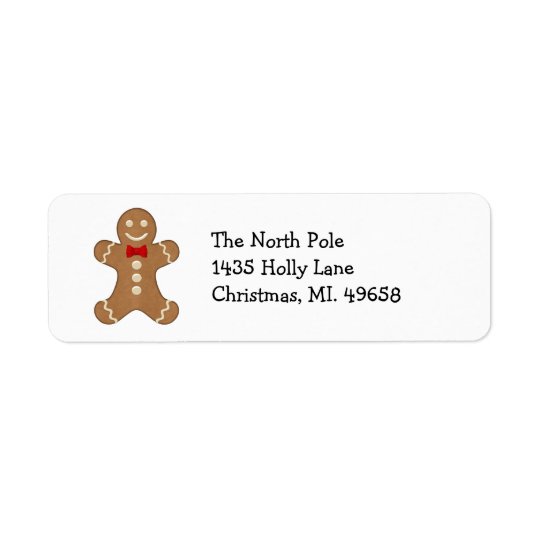 Gingerbread Man Holiday Return Address Labels | Zazzle.com