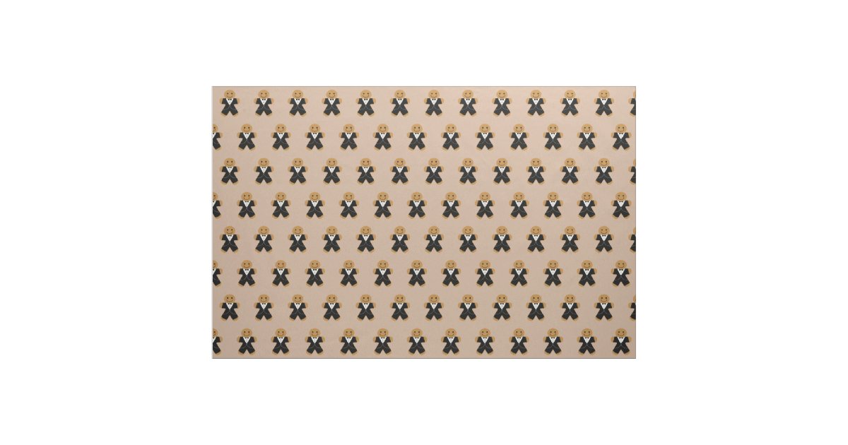 Gingerbread man in a tuxedo fabric | Zazzle