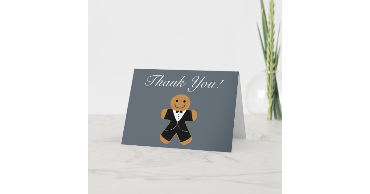 Gingerbread Man in Tuxedo thank you | Zazzle
