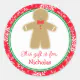 Gingerbread Man Kids Gift Tag Christmas Sticker | Zazzle