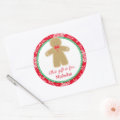 Gingerbread Man Kids Gift Tag Christmas Sticker | Zazzle