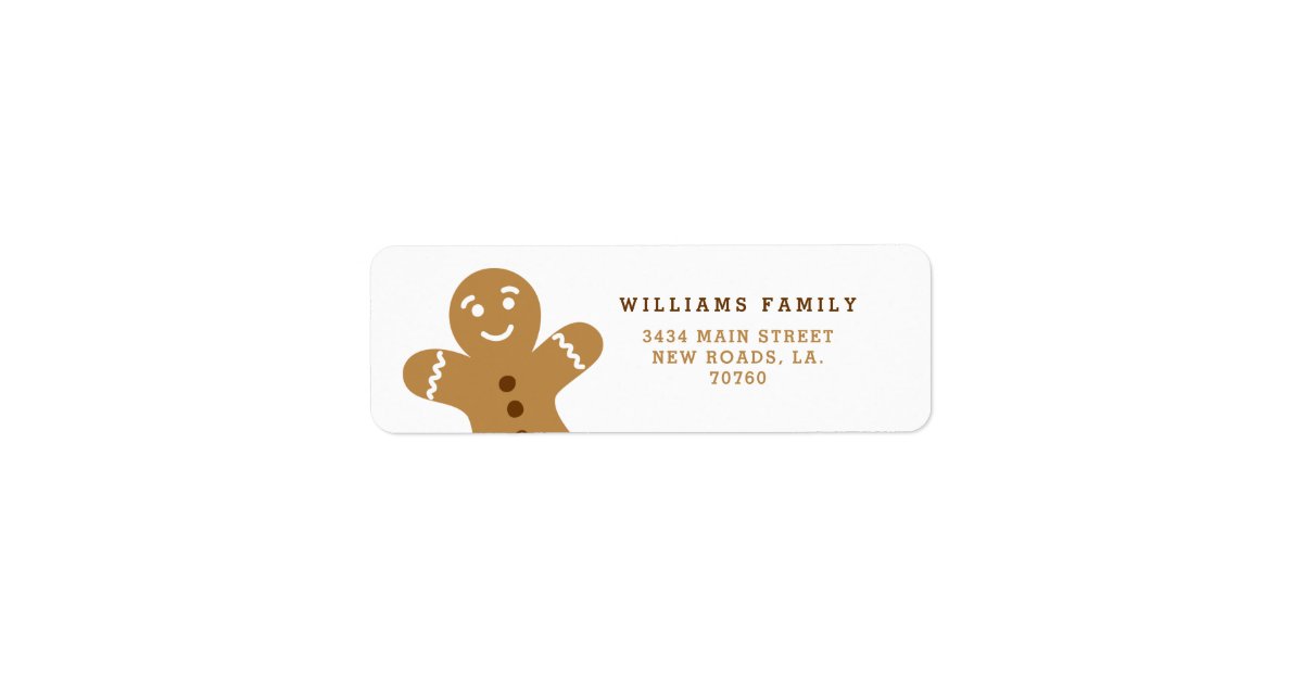 Gingerbread Man Mailing Labels | Zazzle