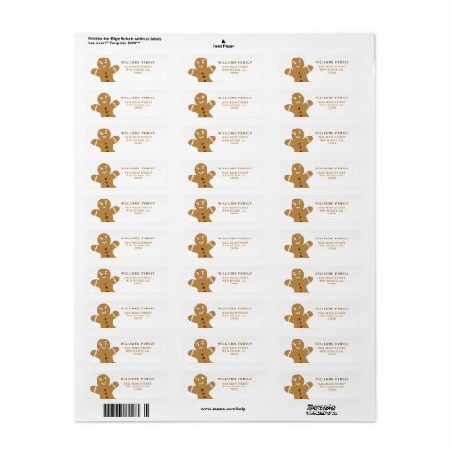 Gingerbread Man Mailing Labels | Zazzle
