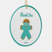 Gingerbread Man Medical Nurse Doctor Thank You Ceramic Ornament | Zazzle