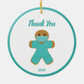 Gingerbread Man Medical Nurse Doctor Thank You Ceramic Ornament | Zazzle